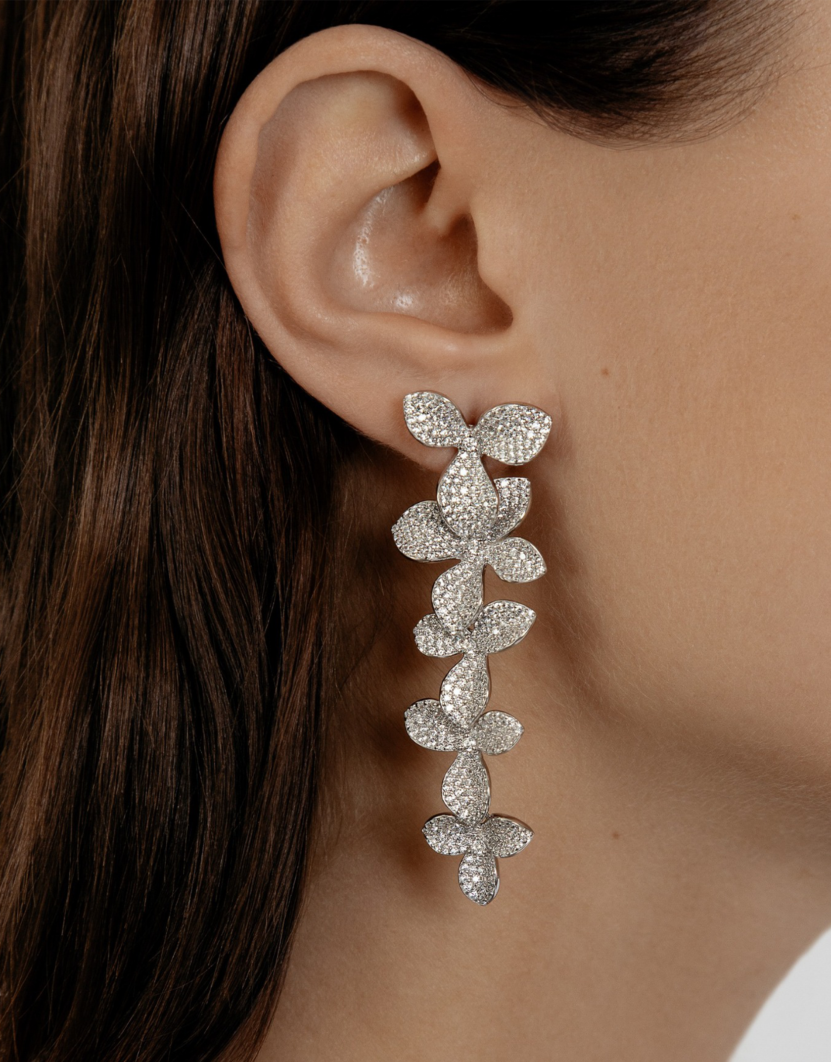 Liz Drop Earring | SHASHI Silver Flower Earring – SHOP SHASHI